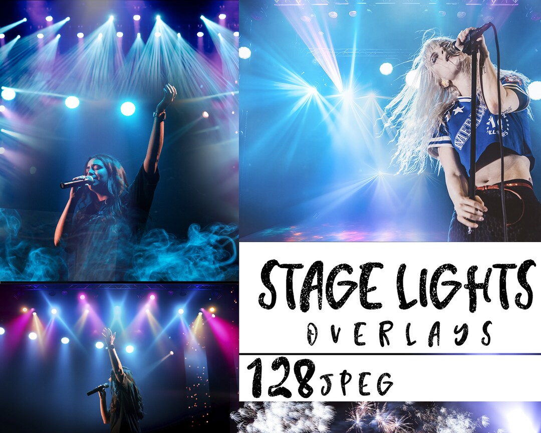 Stage Lights Overlay, Lens Flare Light, Spotlight Backdrop, Realistic ...