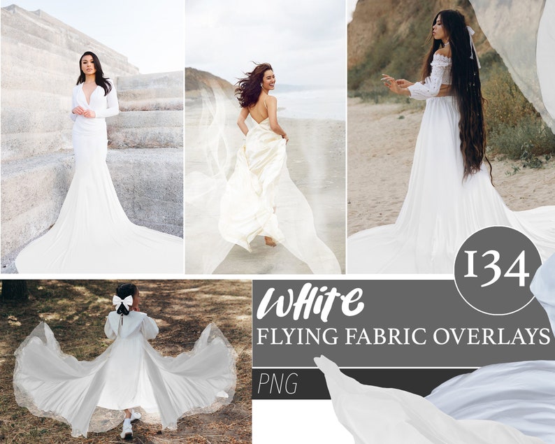 White Flying Fabric Dress Overlays Flowing Cloth Wave Silk - Etsy