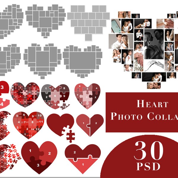 Heart Photo Collage - Etsy