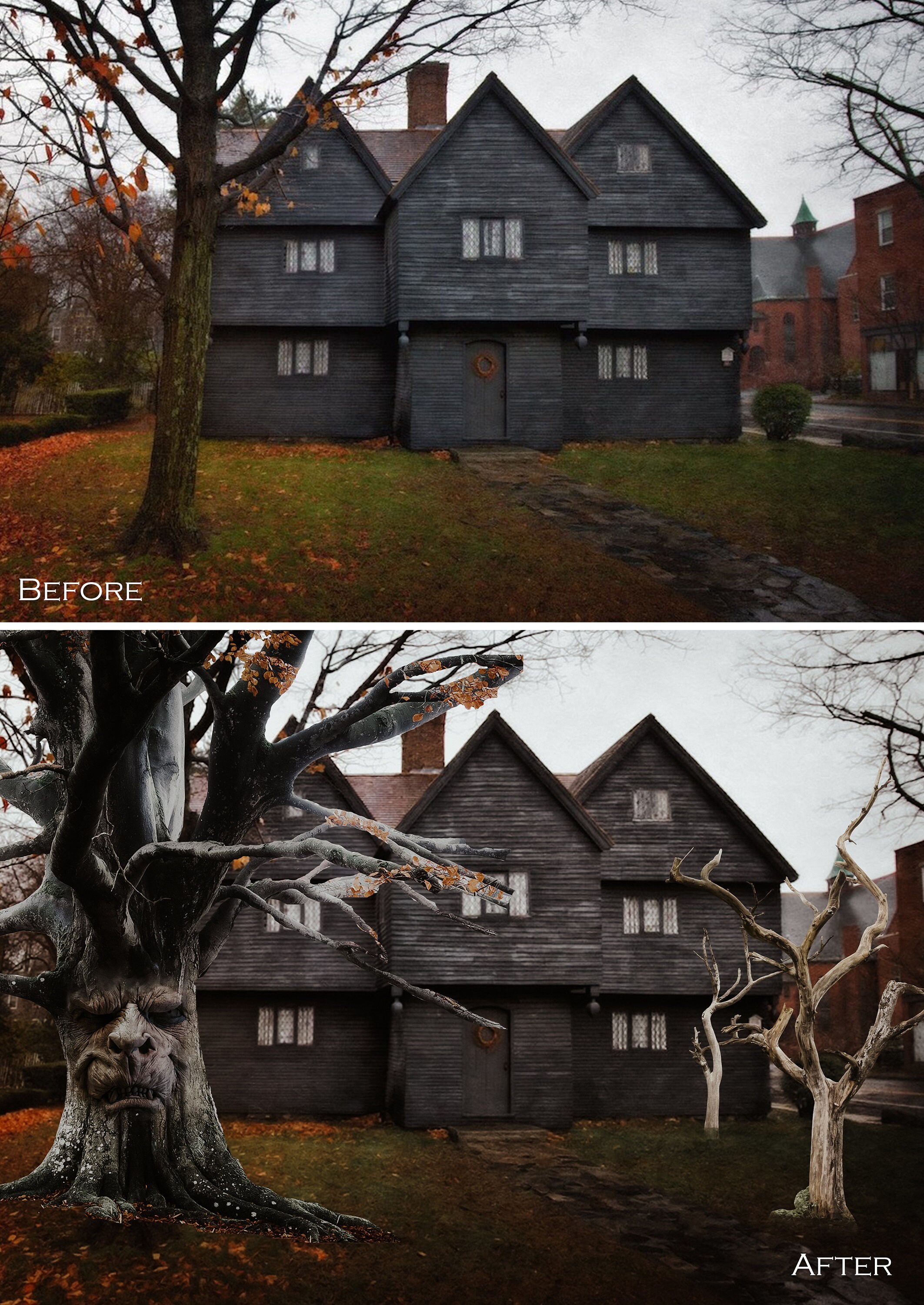 20 Screaming Trees Branches Halloween Overlays Spook Tree | Etsy