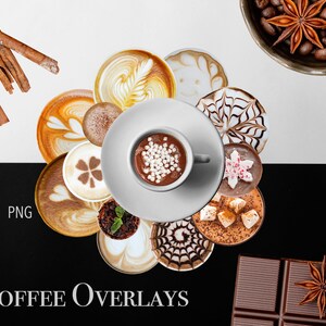 27 Coffee Overlays, Coffee Art Overlay, Latte Art Overlay, Steam ...