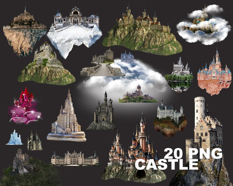 Castle Overlays Castle Png Fairy Tale Overlays Fantasy - Etsy