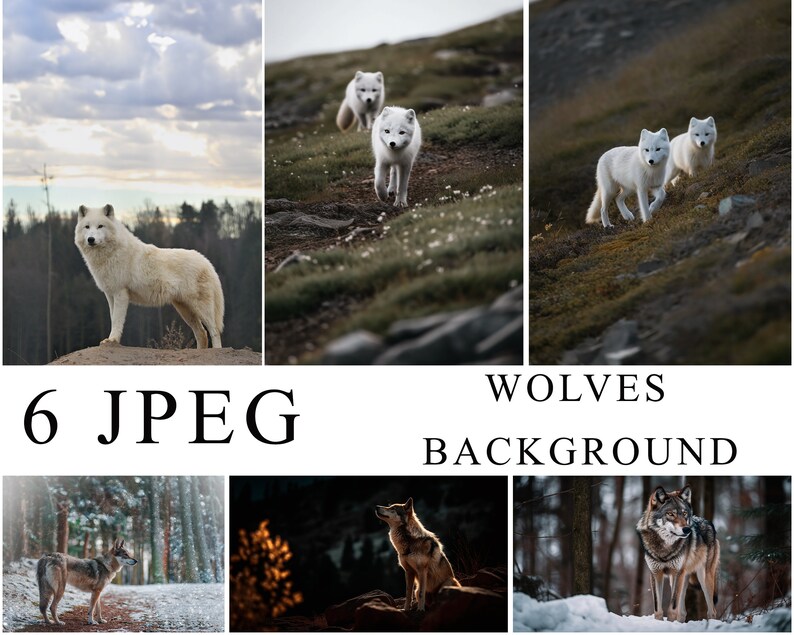 Wolf Clip Art, Wolves Png, Wildlife Animal Png, Realistic PNG Clip Art ...