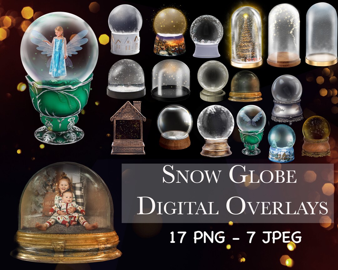 Christmas Snow Globe Overlay, Holiday Snow Globe Png, Photo Insert Png ...