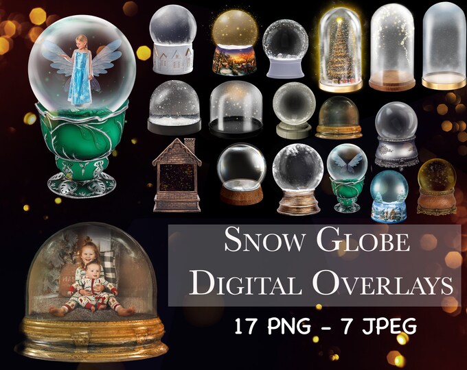 Christmas Snow Globe Overlay, Holiday Snow Globe Png, Photo Insert Png ...