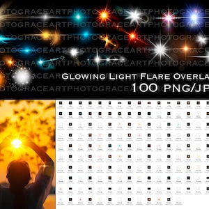 Glowing Light Flare Overlay, Lens Flare Overlays, Photoshop Overlay ...
