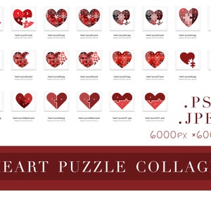 Heart Photo Collage Printable, Gift for Valentine's Day, Digital ...