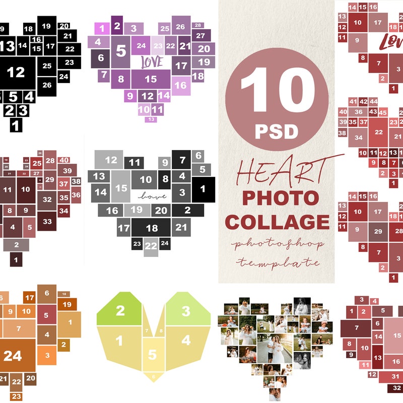 Heart Photo Collage - Etsy