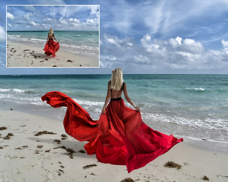 Red Flying Fabric Overlays Flying Cloth Silk Waving Flying - Etsy