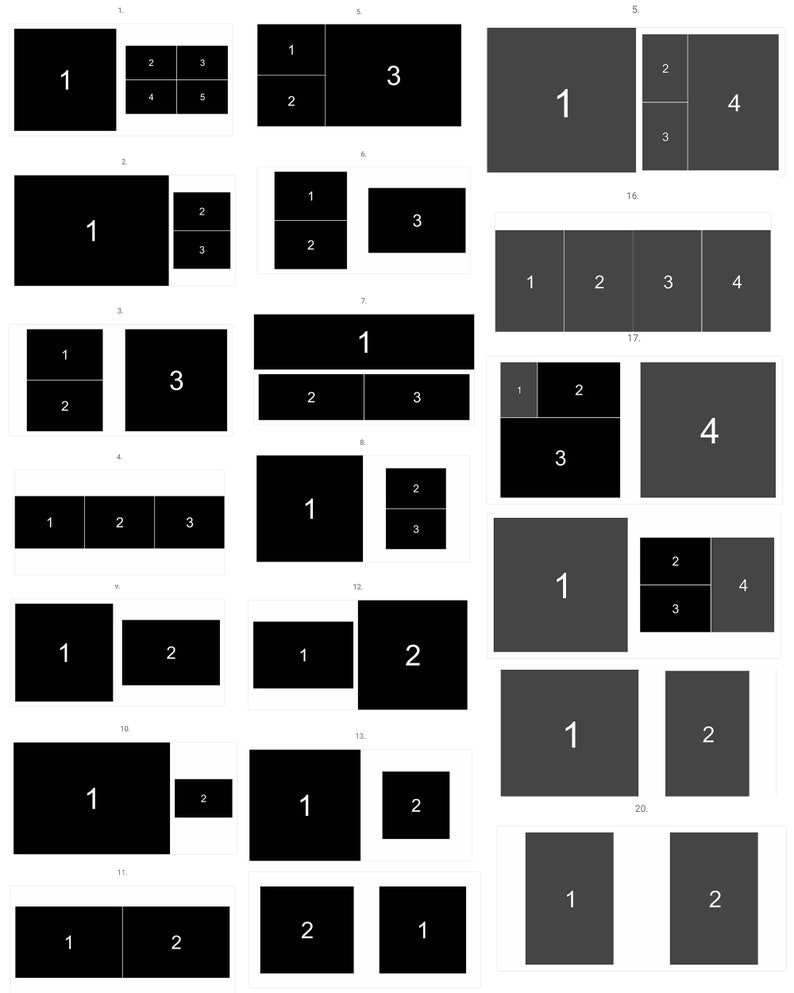 30x60 Photo Collage Template Bundle Photoshop Templates for | Etsy