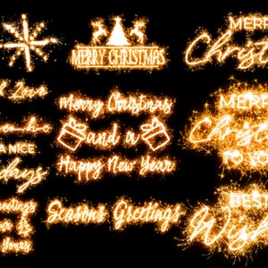 Sparkle Word Art Photo Overlays, Christmas Photo Overlays for Photoshop ...