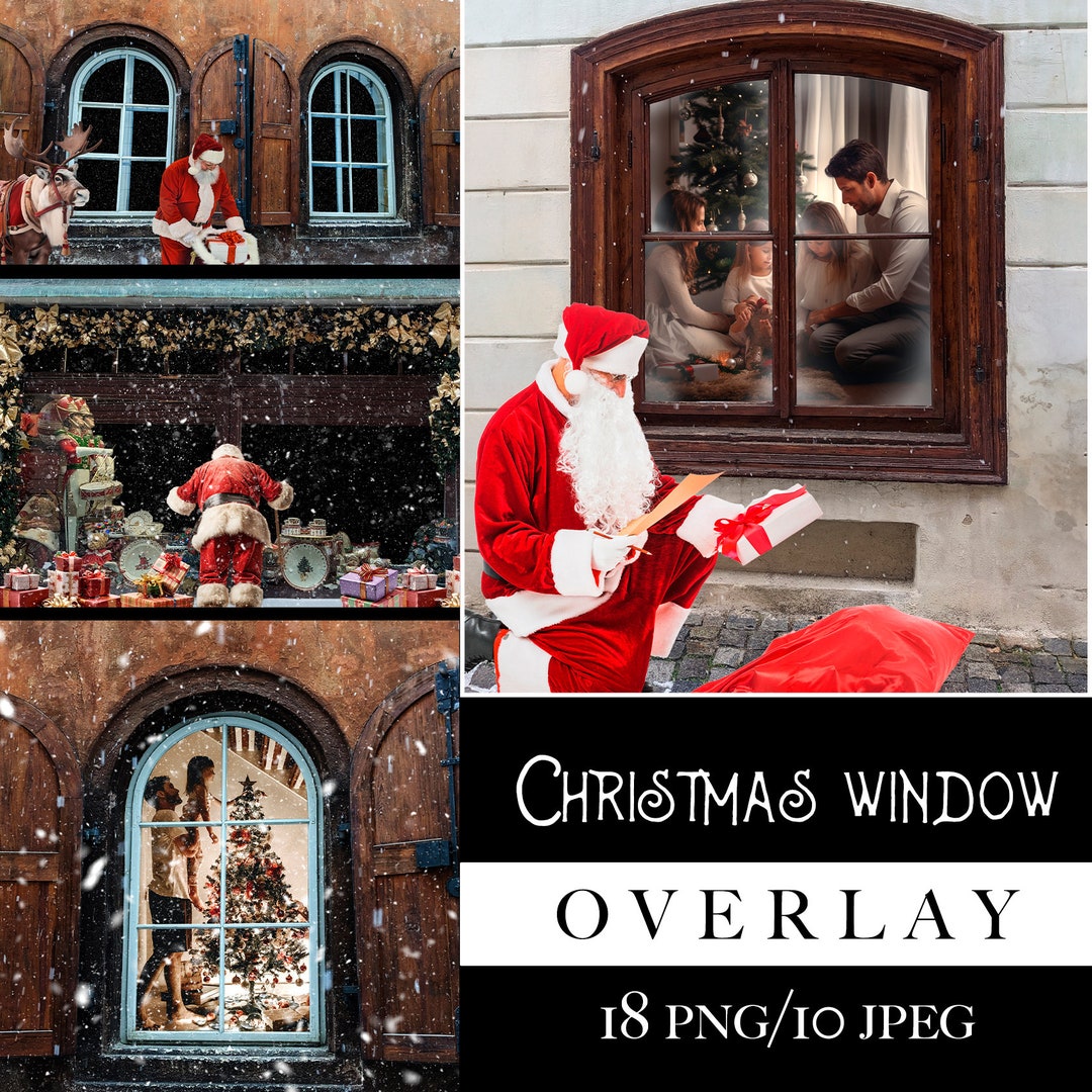 Christmas Window Overlay, Snowy Window, Window Frame, Winter Window ...