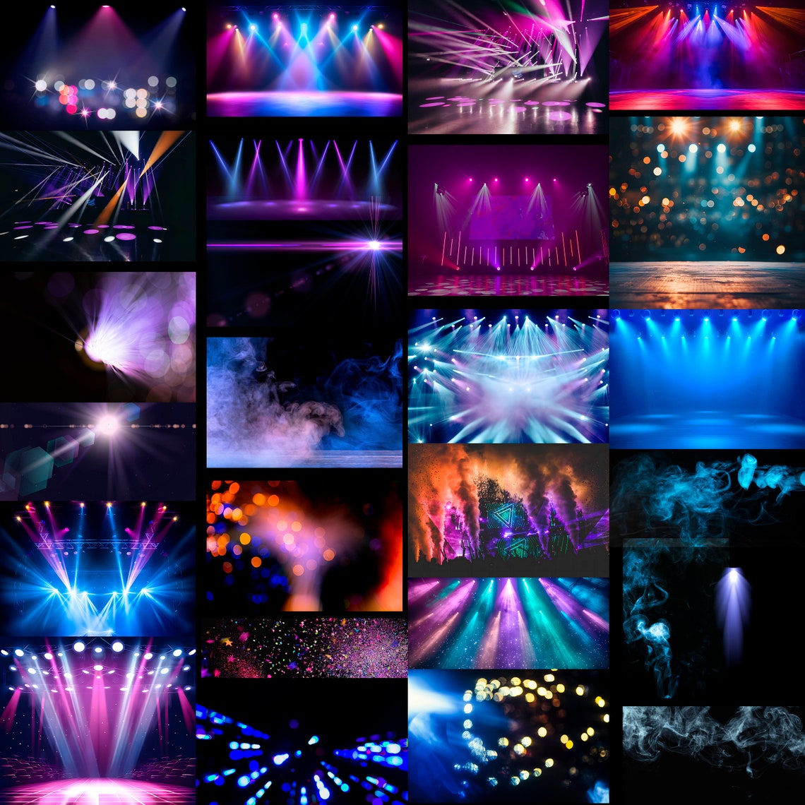 Stage Lights Overlay, Lens Flare Light, Spotlight Backdrop, Realistic ...