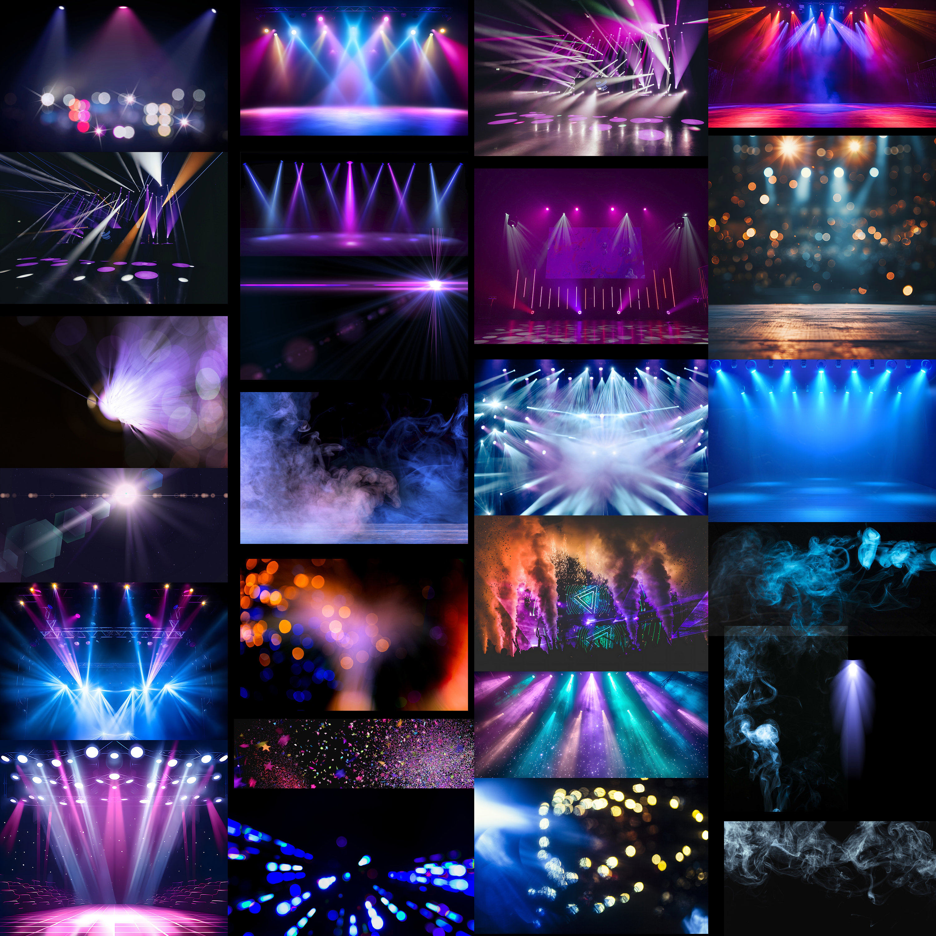 Stage Lights Overlay, Lens Flare Light, Spotlight Backdrop, Realistic ...