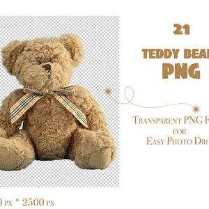 Teddy Bear Clipart, Teddy Bears Overlays, Teddy Bear PNG, Digital Bear ...
