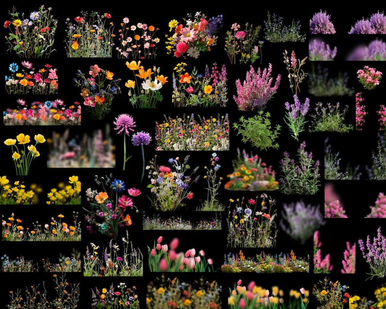 Wildflower Overlays, Flower Overlays, Flowering Fields for Photo ...