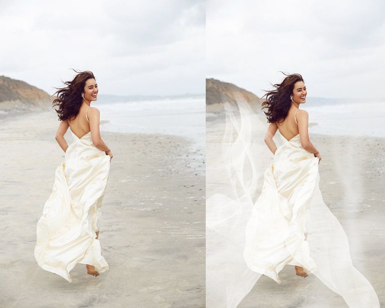 White Flying Fabric Dress Overlays Flowing Cloth Wave Silk - Etsy