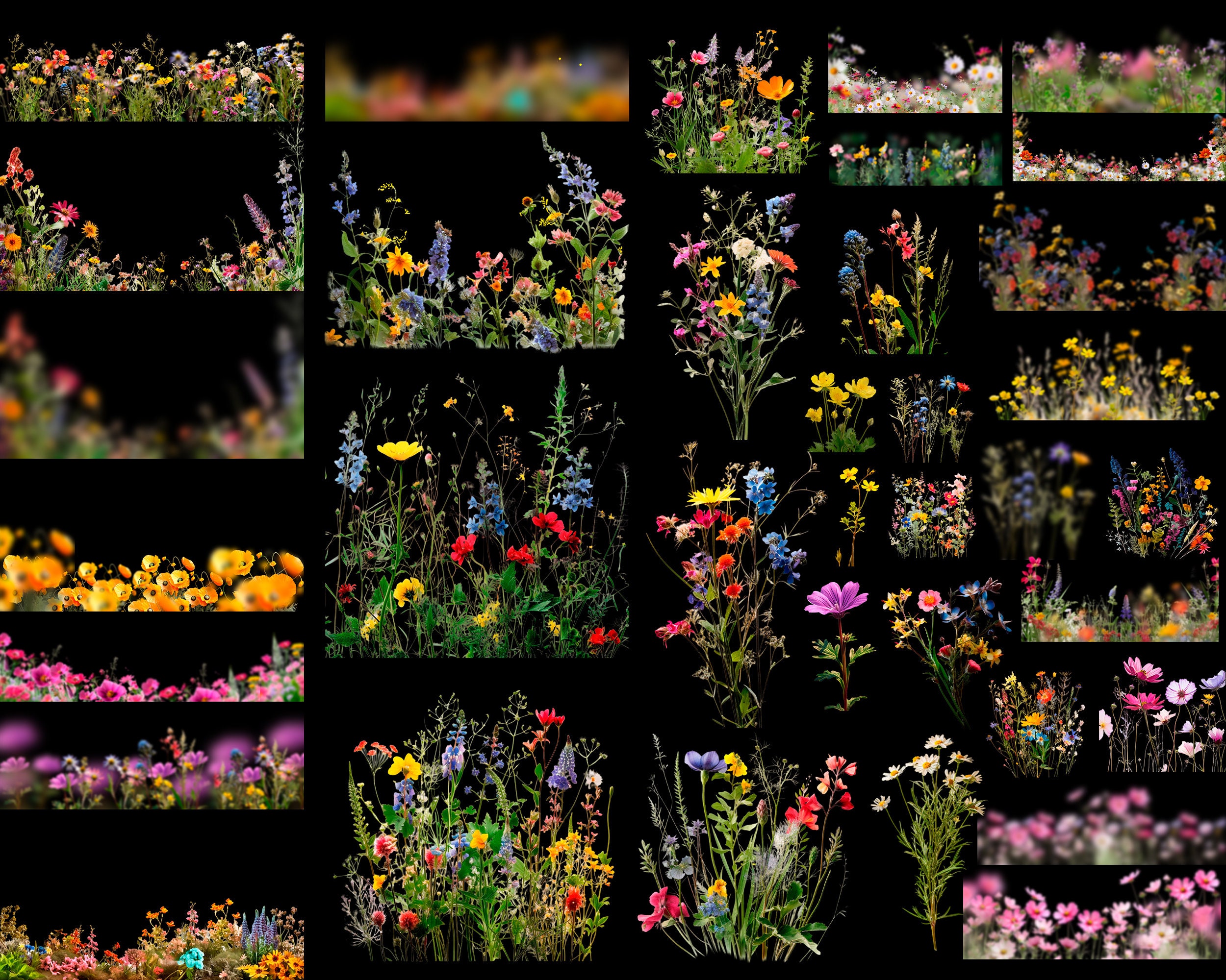 Wildflower Overlays, Flower Overlays, Flowering Fields for Photo ...