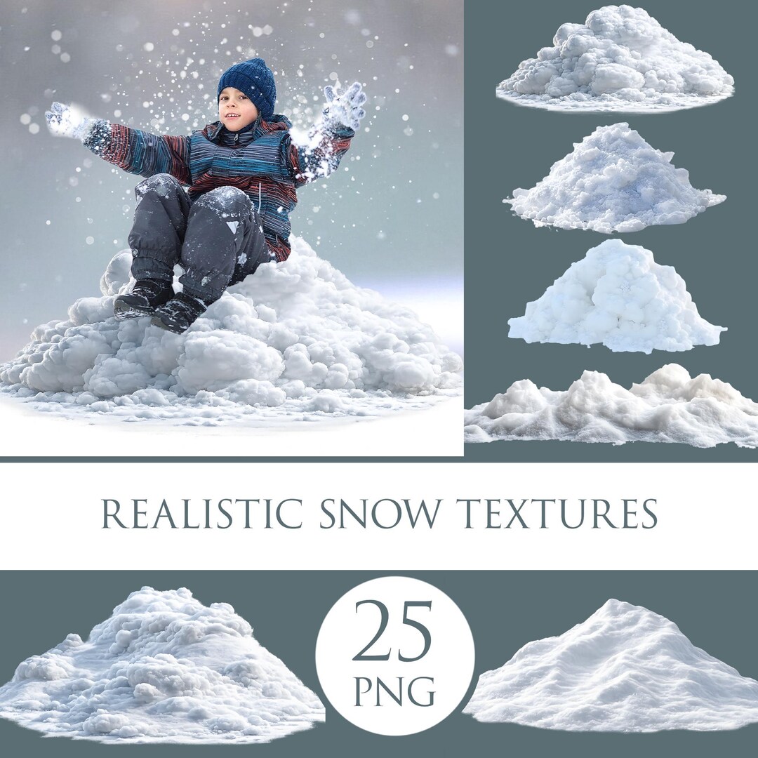 Realistic Snow Textures, Snow Assets Pack | Snow Piles & Textures ...