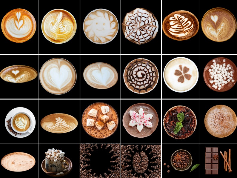 27 Coffee Overlays Coffee Art Overlay Latte Art Overlay - Etsy