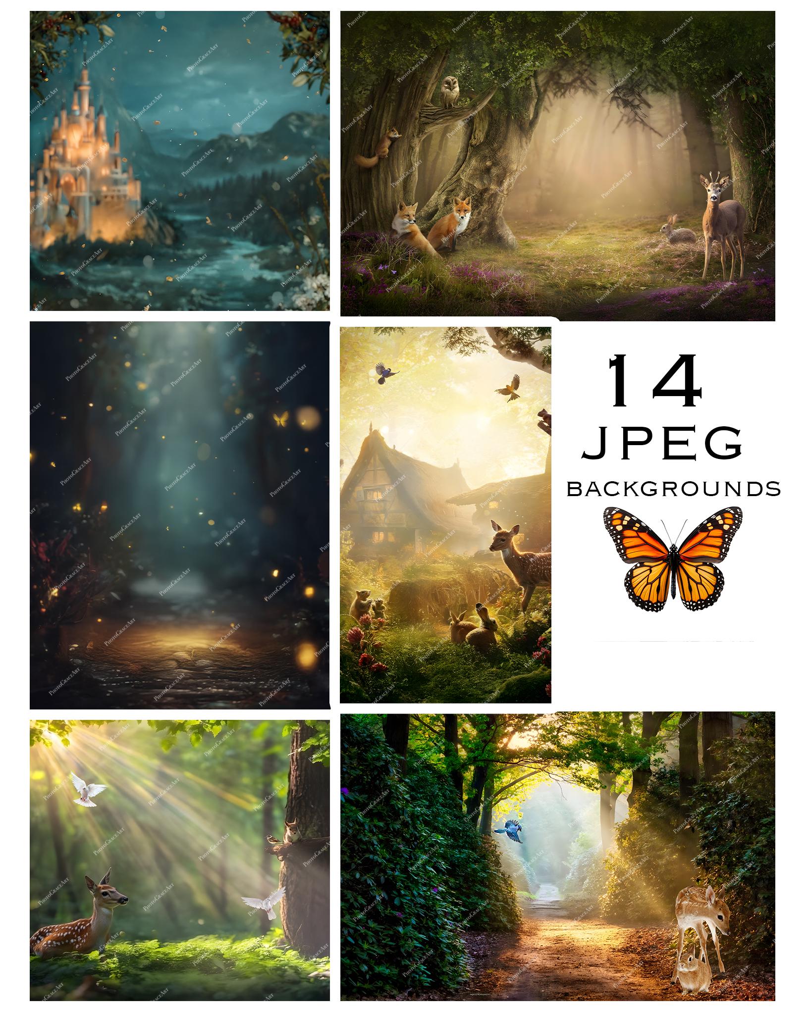 Fairy Tale Digital Backgrounds: Snow White Dwarfs Clipart, Princess ...