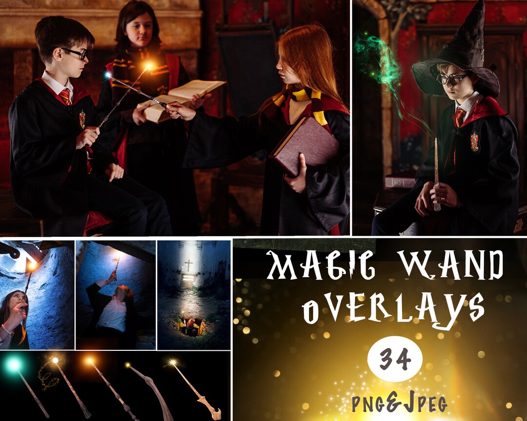 Magic Wand Overlay Wizard World Clipart Wand Png Magic Wand - Etsy
