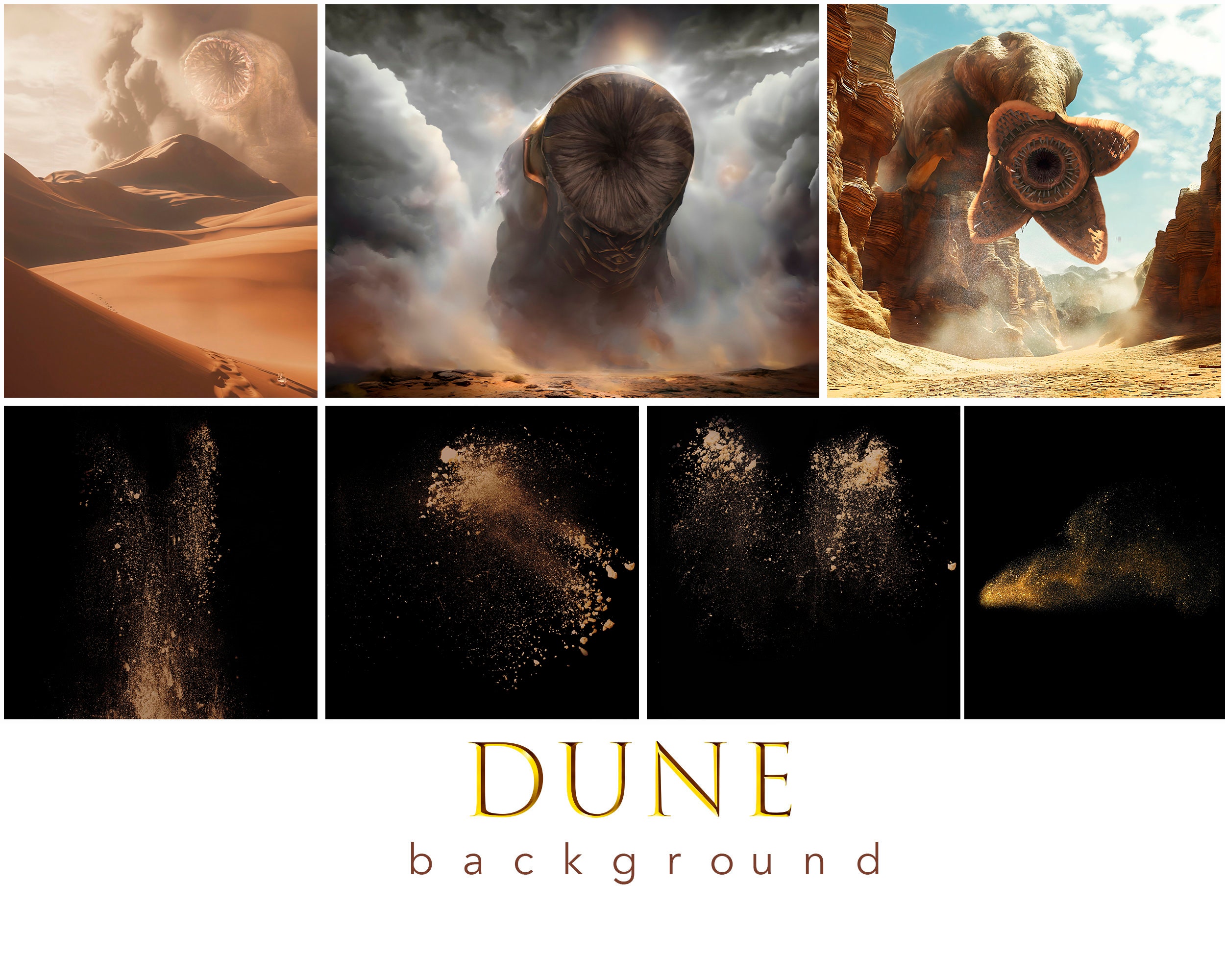 Desert Digital Background, Sandworm, Dramatic Desert Digital Backdrop ...