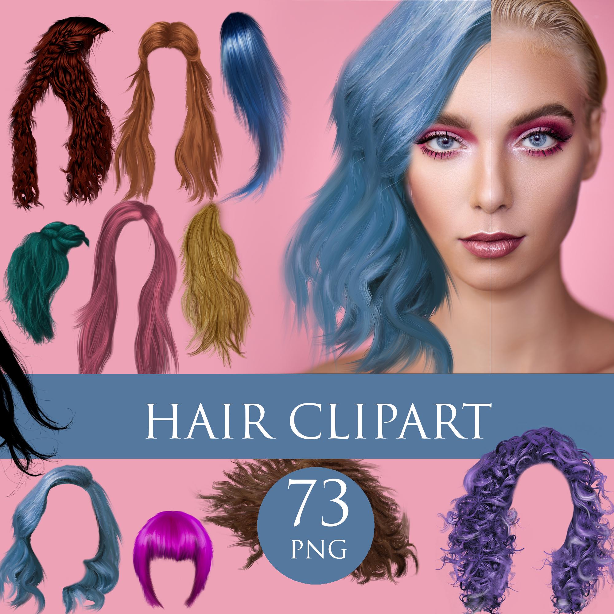 Hair Clipart, Hair Overlays, Curly Hair Png, Real Hair Overlays ...