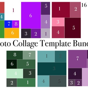 16x20 Photo Collage Template Bundle, Photoshop Templates for ...