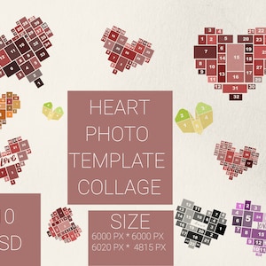 Heart Photo Collage Printable, Gift for Valentine's Day, Digital ...