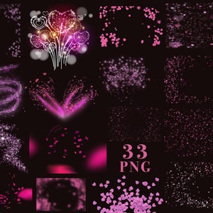 Love Clipart, Valentines Day Clipart, Valentines Overlay, Heart Bokeh ...