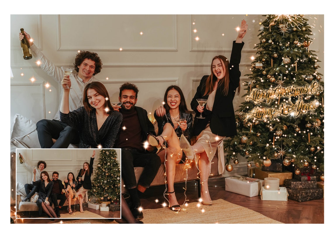 Sparkle Word Art Photo Overlays Christmas Photo Overlays for - Etsy