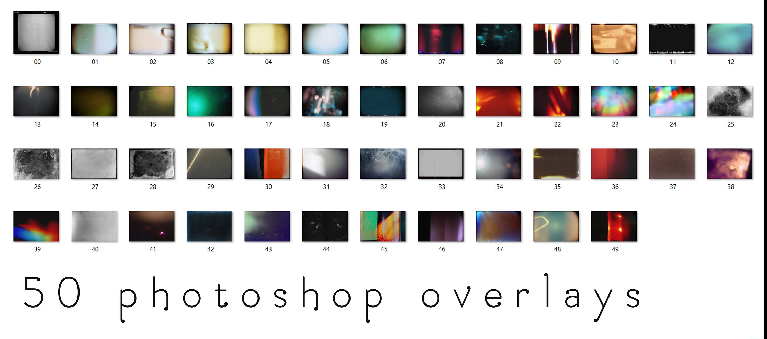 50 Film Photoshop overlays Kodak film presets Vintage | Etsy