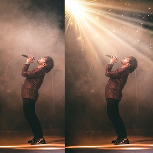 Stage Lights Overlay, Lens Flare Light, Spotlight Backdrop, Realistic ...