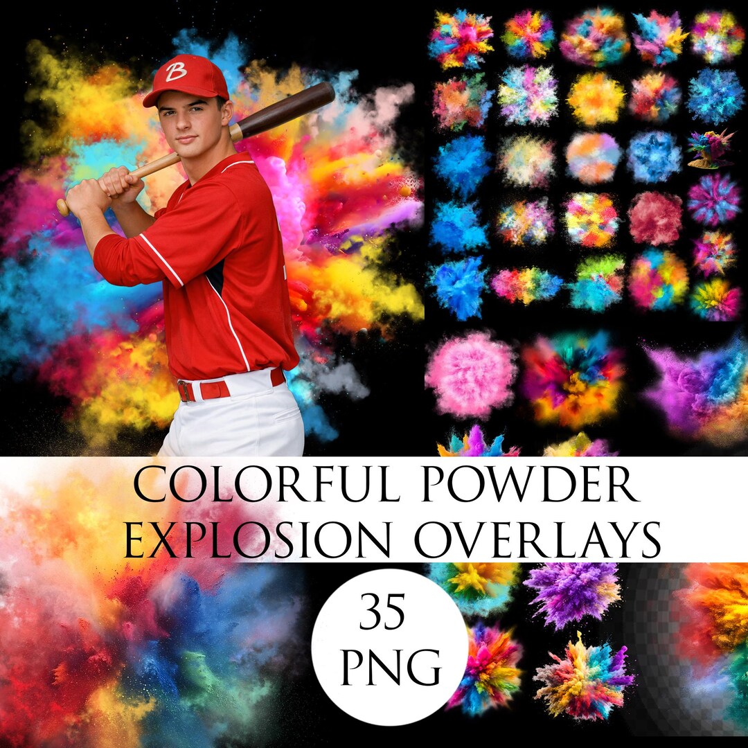 Buy Colorful Powder Explosion Overlays PNG | Holi Color Dust Effects ...