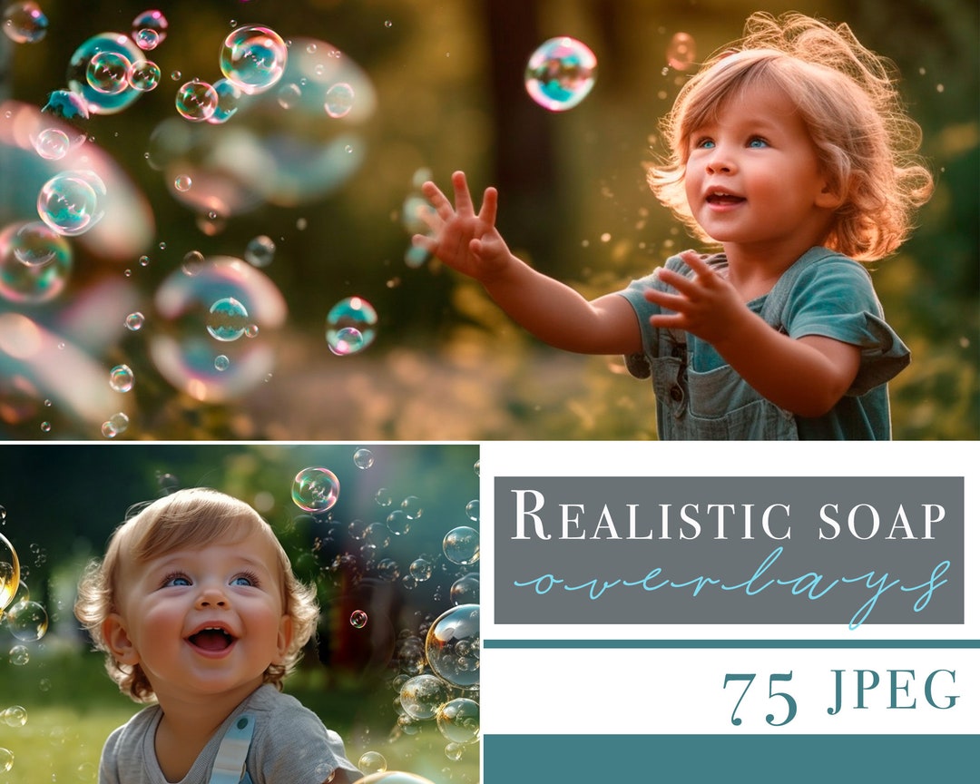 Realistic Soap Bubble Overlays, Realistic Bubble Overlay, Digital ...