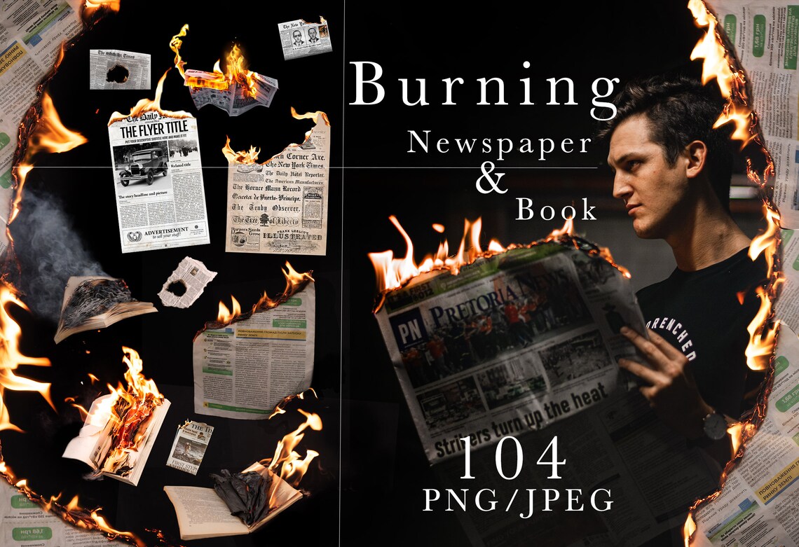 Burnt Paper Burning Newspaper Png Burning Book Png Burning - Etsy