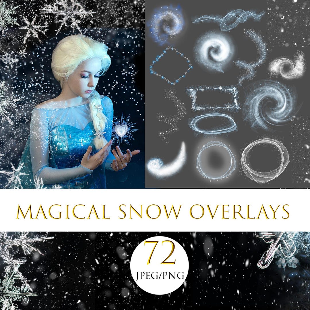 Magical Snow Overlays, Snowflakes Png, Magic Winter Overlay, Snow Png ...