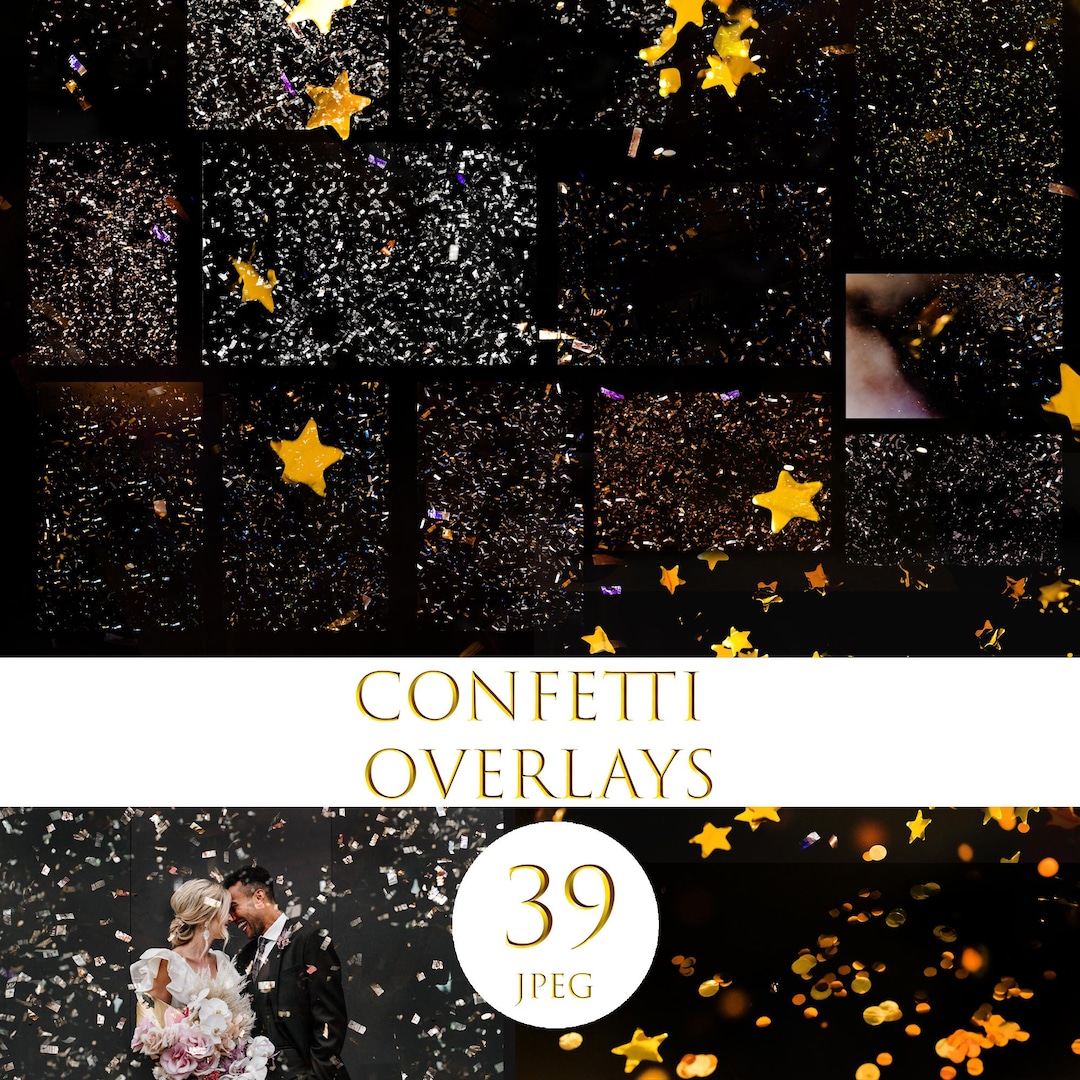 Confetti Overlays, Realistic Falling Confetti Overlays, Birthday ...