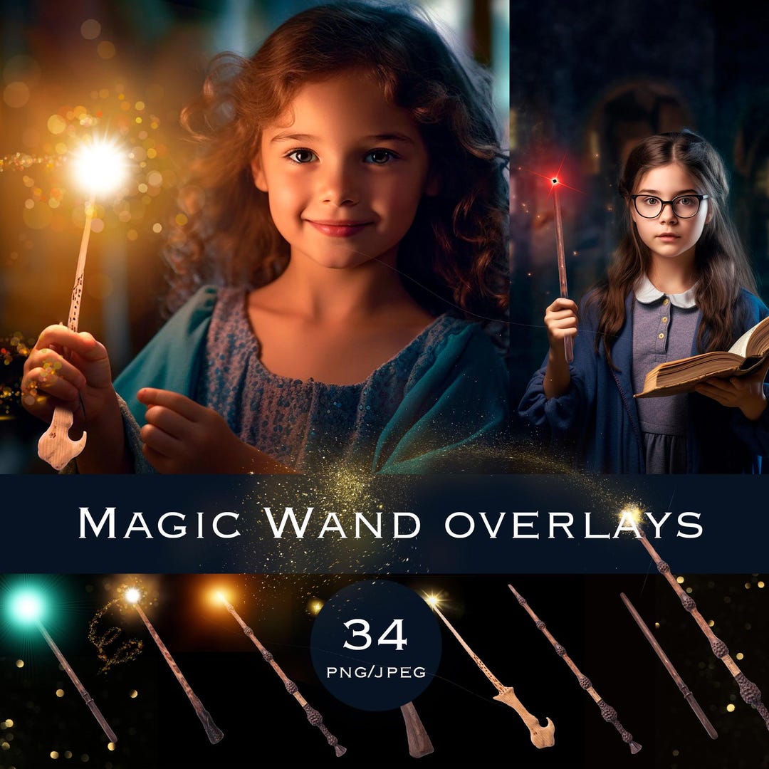 Magic Wand Overlay, Wizard World Clipart, Wand Png, Magic Wand for ...
