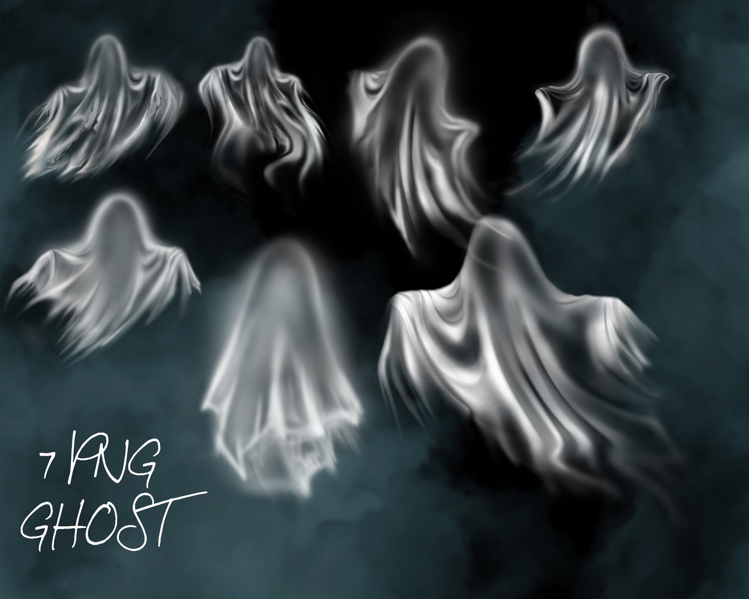 Ghost Overlay Ghost Png Halloween Ghost Clipart Flying - Etsy