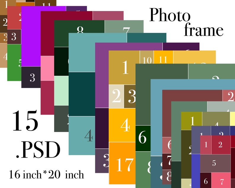 16x20 Photo Collage Template Bundle Photoshop Templates for | Etsy