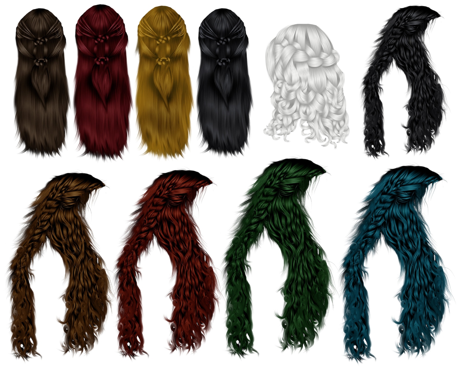 Hair Clipart, Hair Overlays, Curly Hair Png, Real Hair Overlays ...