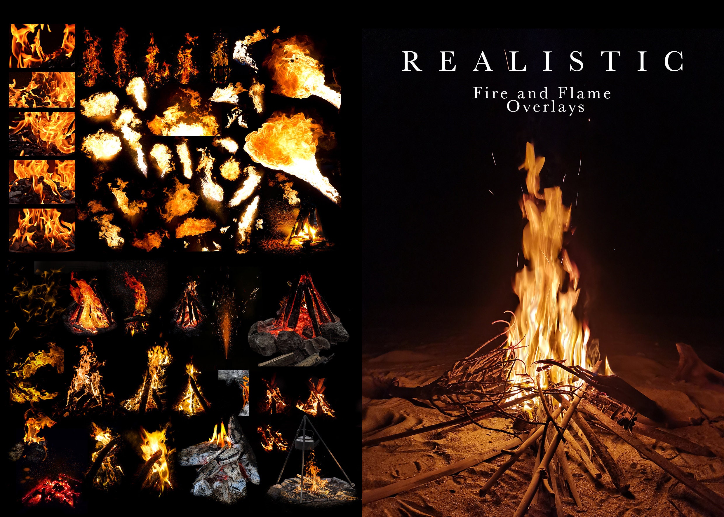 182 Fire Overlays Fire Sparks Overlays Bonfire Overlays | Etsy Canada