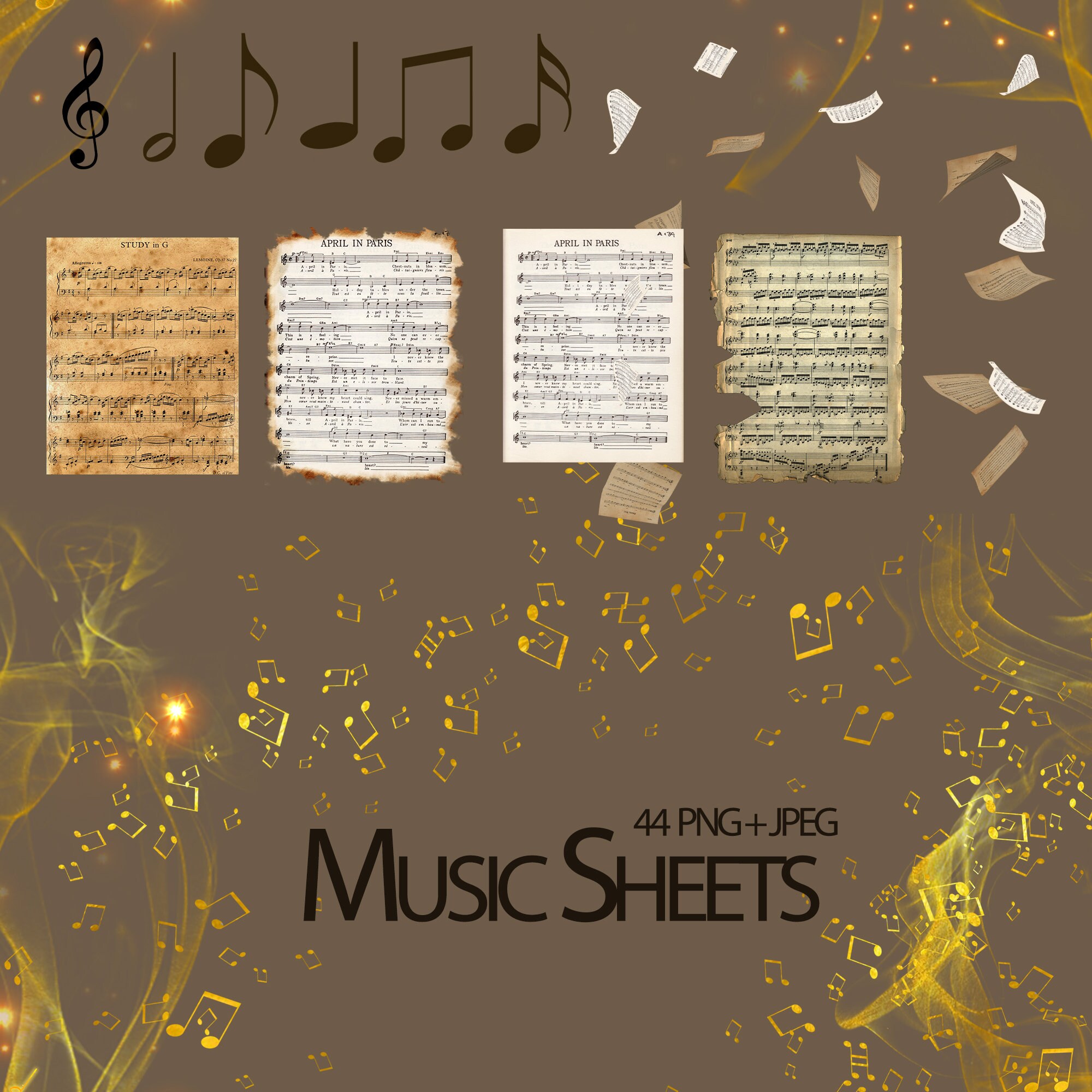 Music Notes Music Notes Overlays Music Sheets Music - Etsy UK