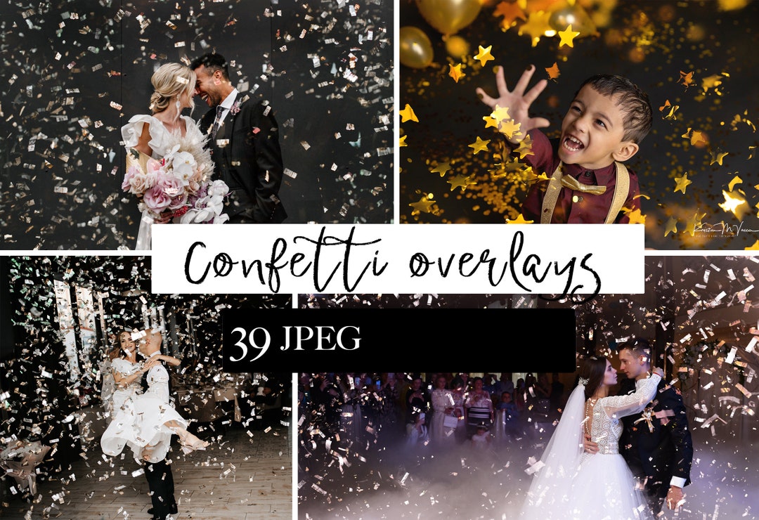 Confetti Overlays, Realistic Falling Confetti Overlays, Birthday ...