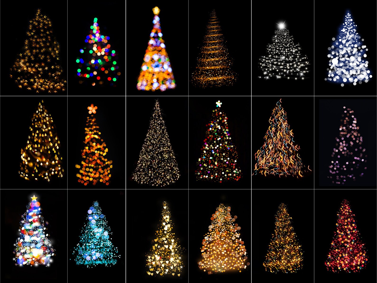 47 Christmas Tree Lights Overlays New Year Digital Overlays - Etsy