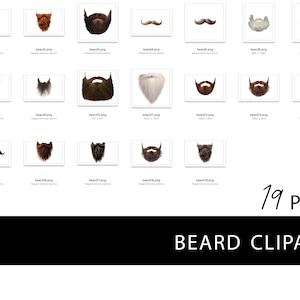 Beard Clipart, Beard Overlay, Men Hairstyle, Beard Png Bundle, Beard ...