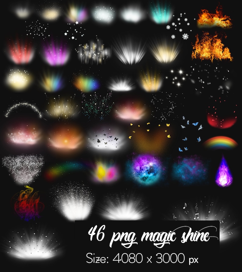 Magic Book Shine Photo Overlays, Christmas Magic Shine Overlays, Light ...