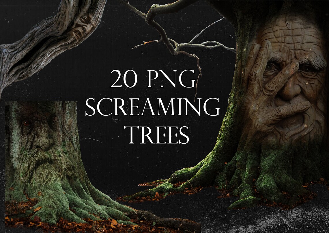 20 Screaming Trees Branches Halloween Overlays Spook Tree - Etsy